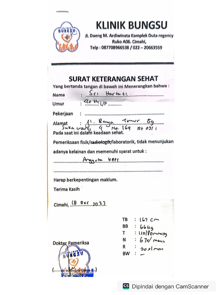Surat Ket Sehat | PDF