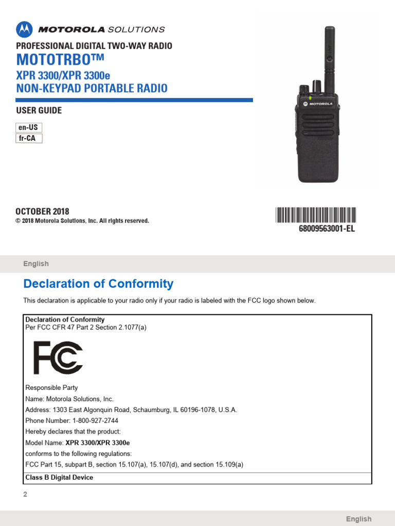 User Guide Xpr3300e Non Display | PDF | License | Copyright