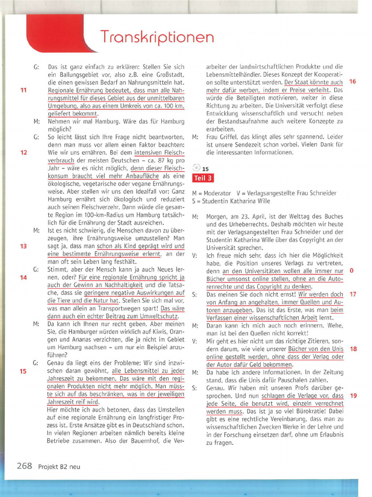 Projekt B2 Neu Transkriptionen 11 | PDF