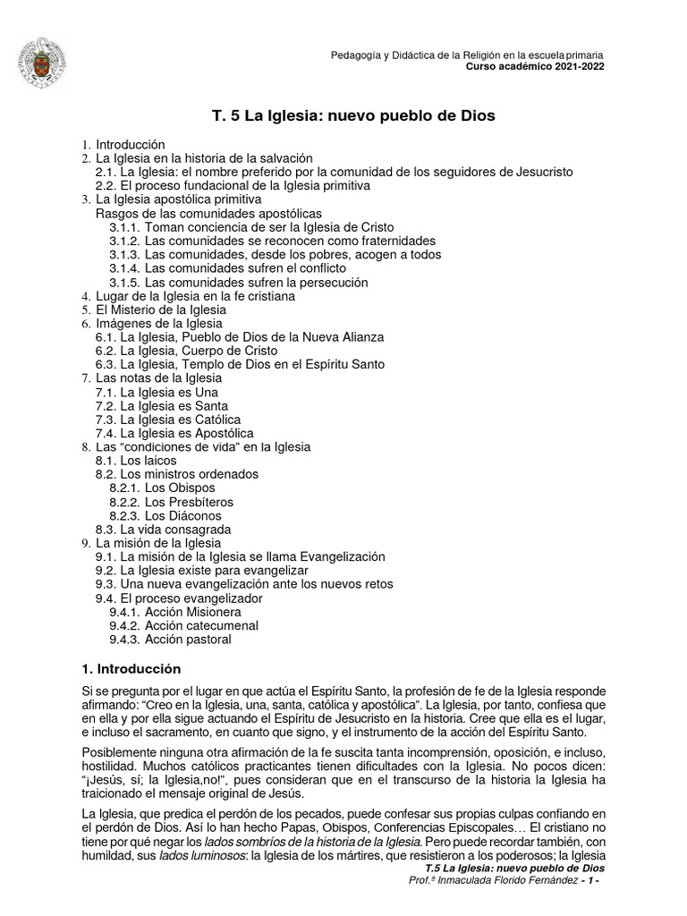 La Iglesia: Pueblo de Dios en Primaria | PDF | Iglesia Católica | obispo