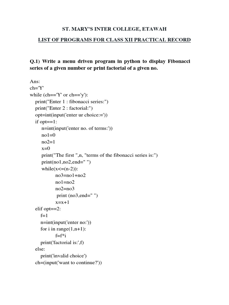 Computer Practicals-2024-25 | PDF | Text File | Function (Mathematics)