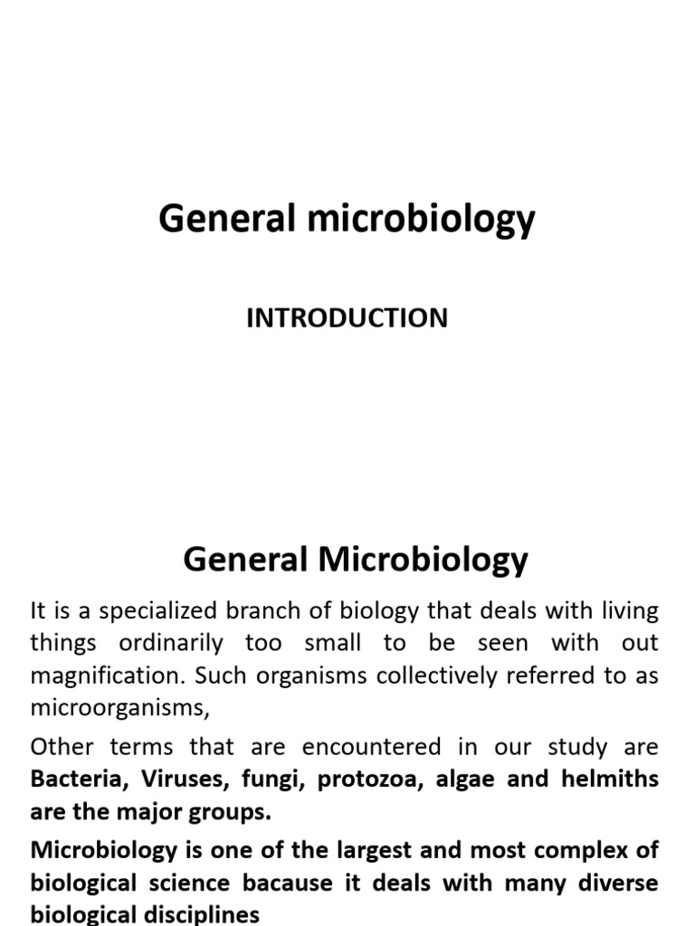 Lecture 1 Intro - General Mic | PDF | Microbiology | Virus