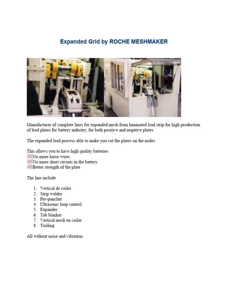 Expanded Grid Manufacturing Process | PDF | Lead | Soldering