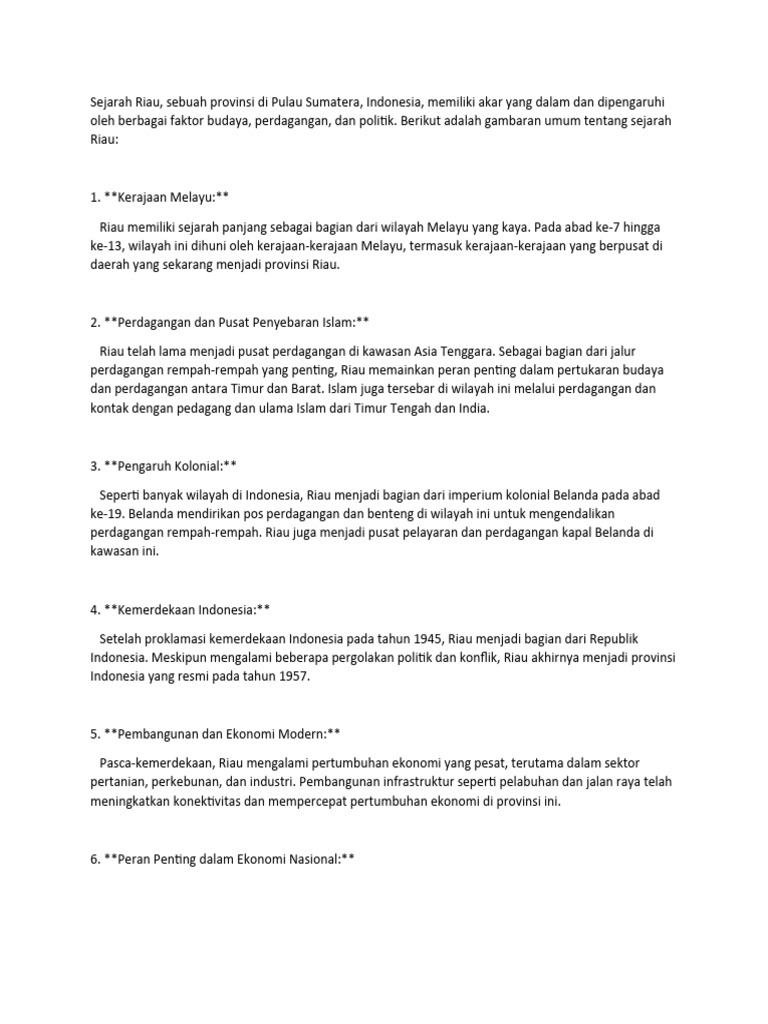 Sejarah Riau | PDF | Perjalanan