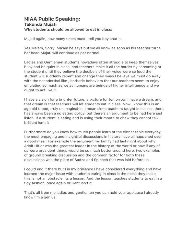 NIAA Public Speaking Final | PDF