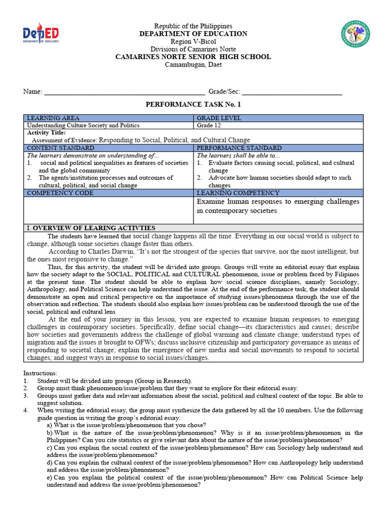 Department of Education: Republic of The Philippines Region V-Bicol ...