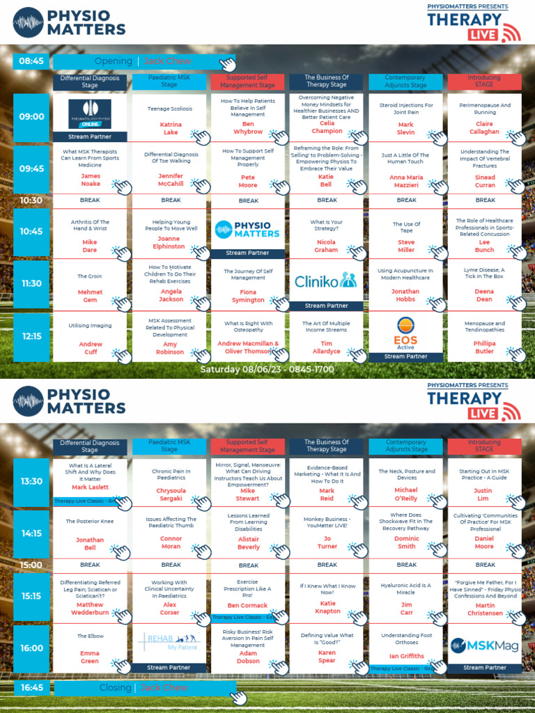 Therapy Live 2024 Agenda Clickable | PDF | Physical Therapy | Health Care