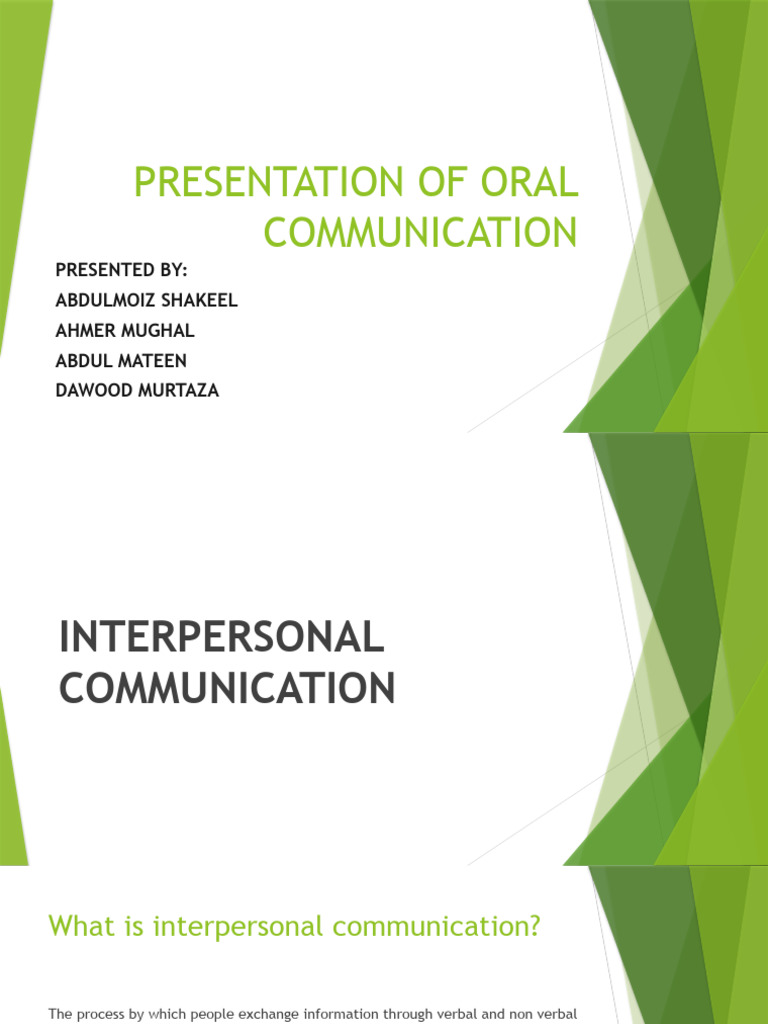 Presentation of Oral Communication | PDF | Communication | Nonverbal ...