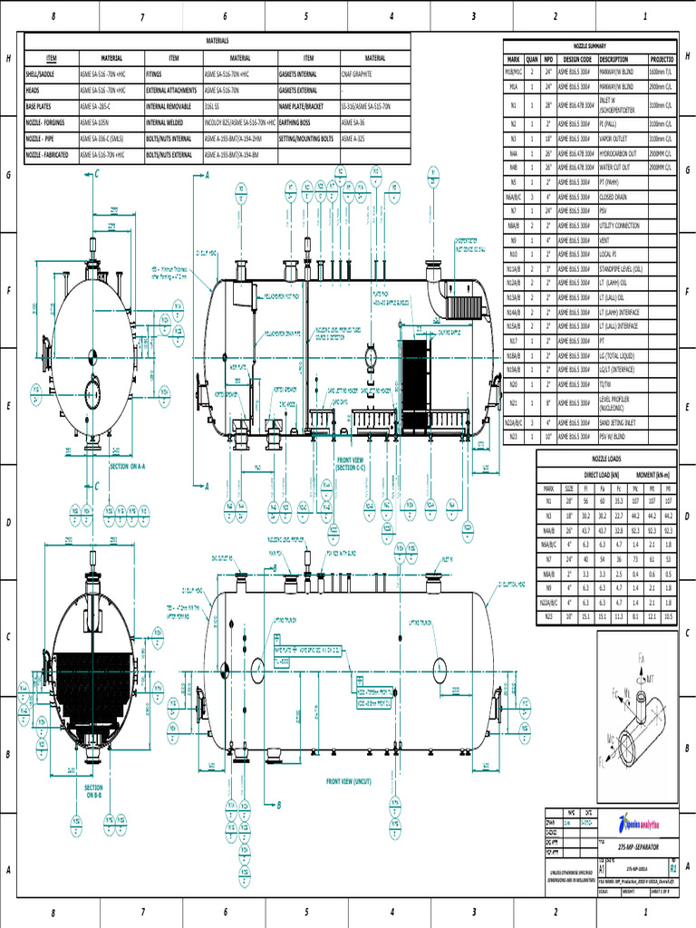 MP Separator Detail Drawings - 275-MP-1001A | PDF | Gas Technologies ...