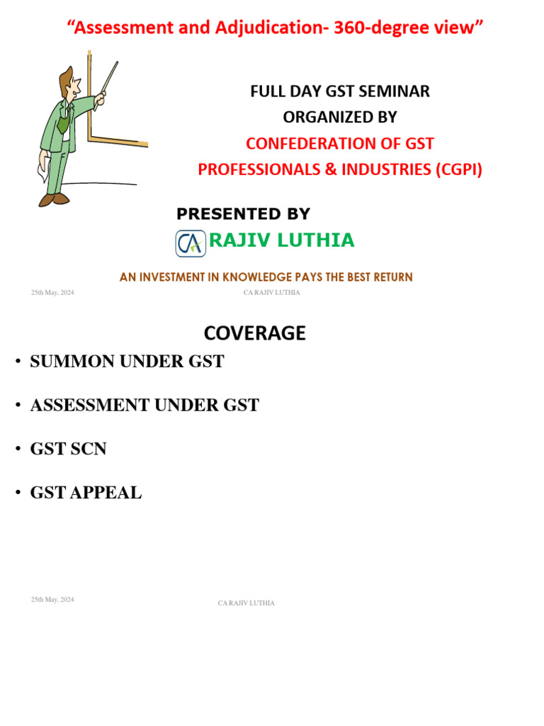 1st Session - Assessment and Adjudication - by CA Rajiv Luthia Sir | PDF | Taxes