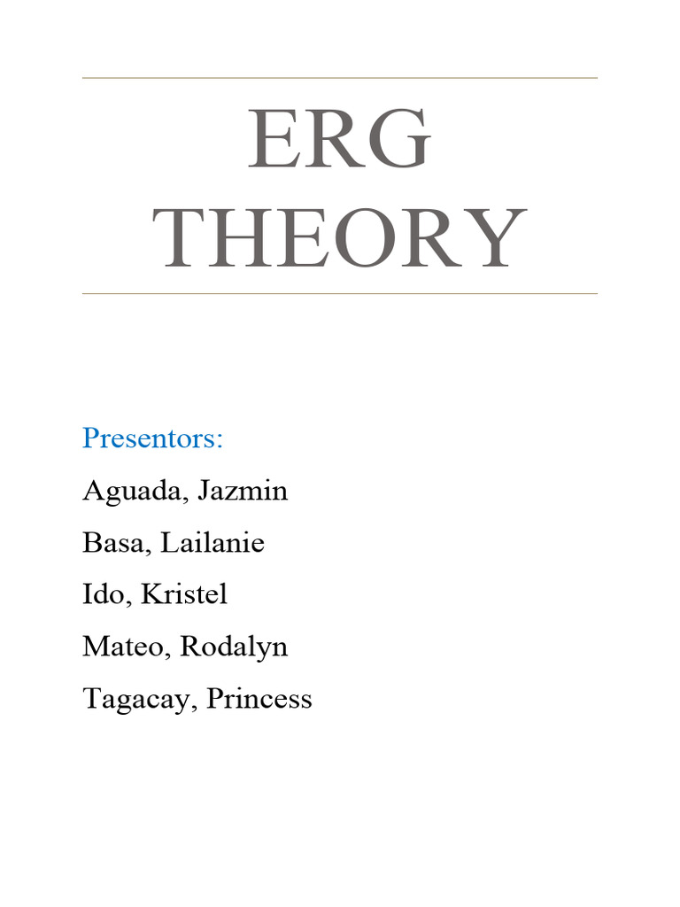 Erg Theory | PDF | Motivational | Motivation