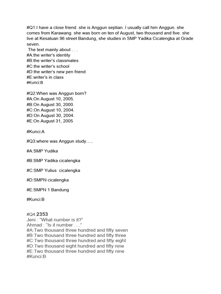 Soal B Ing 11 Fix | PDF | Youth | Social Institutions