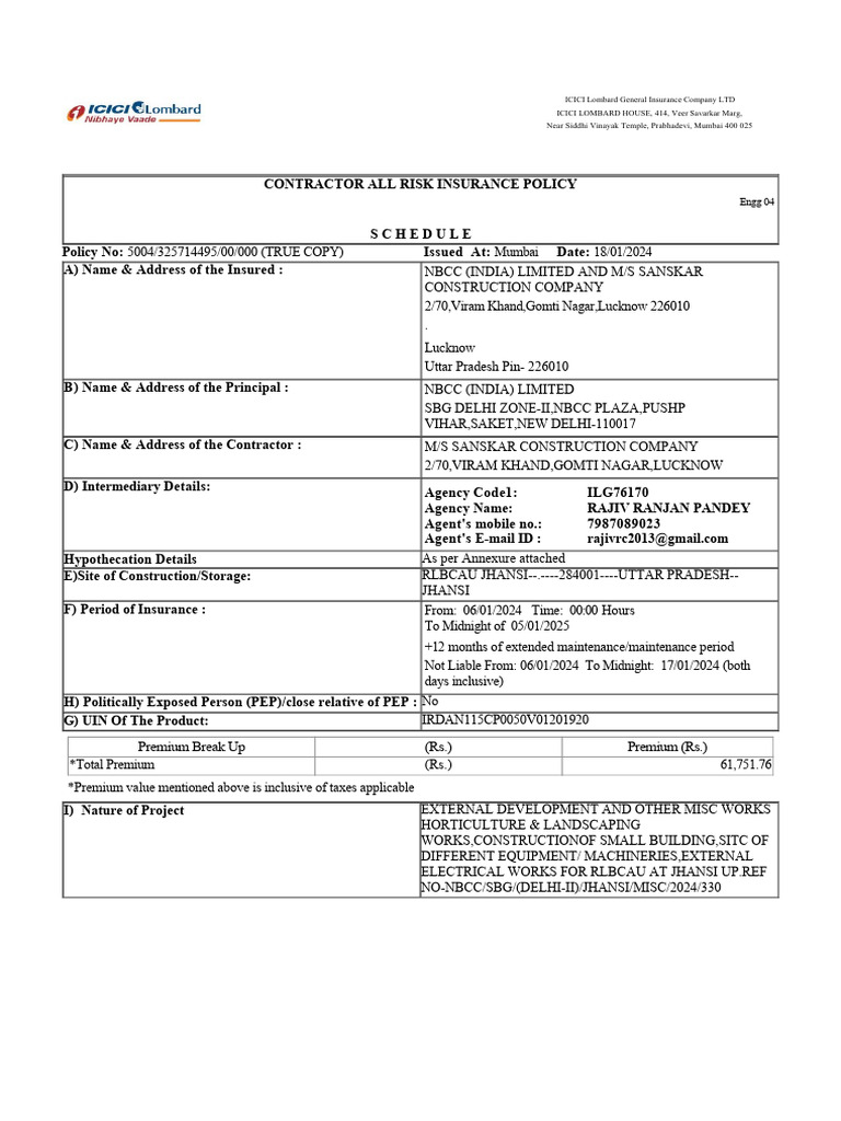 Policy Copy 20240118104026 | PDF | Insurance | Indemnity