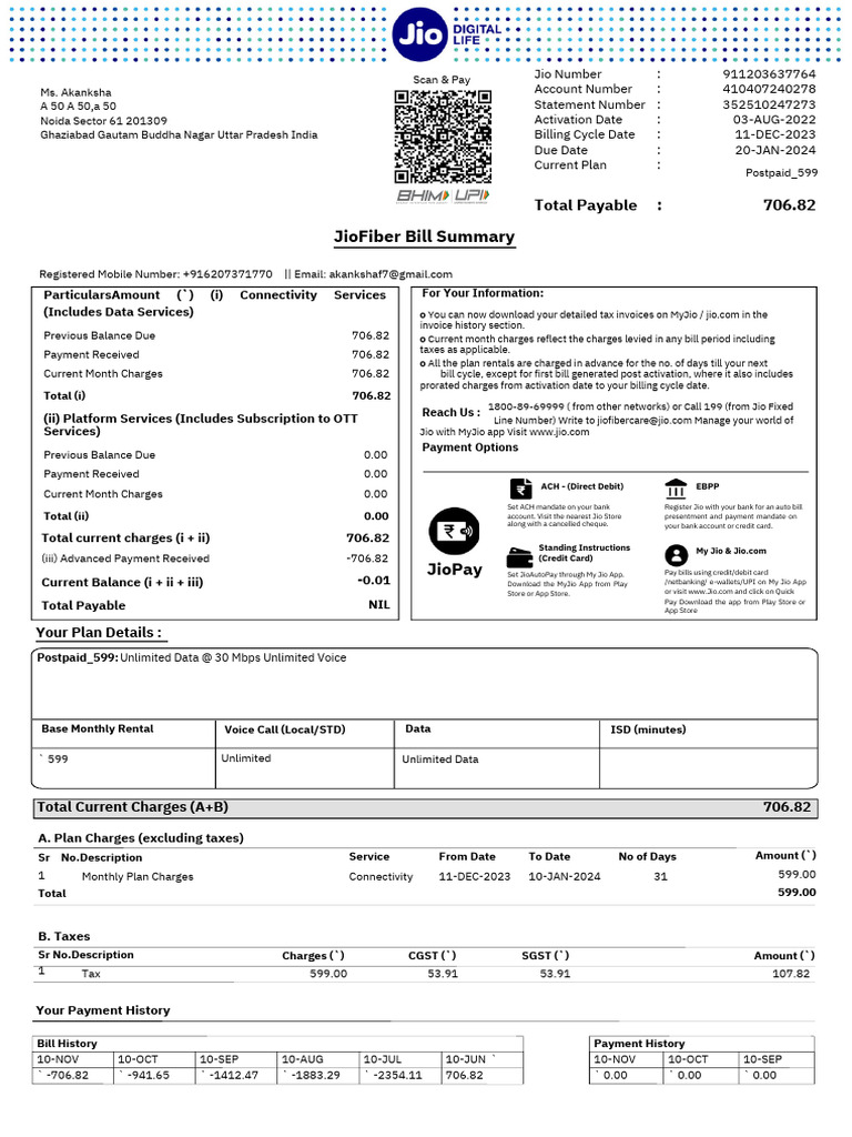 December Bill | PDF | Payments | Banks