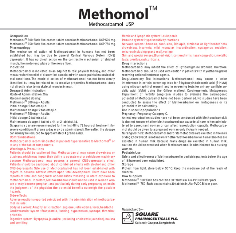 Pdoc - Methomol - DS For Web | PDF | Pharmacology | Medicine