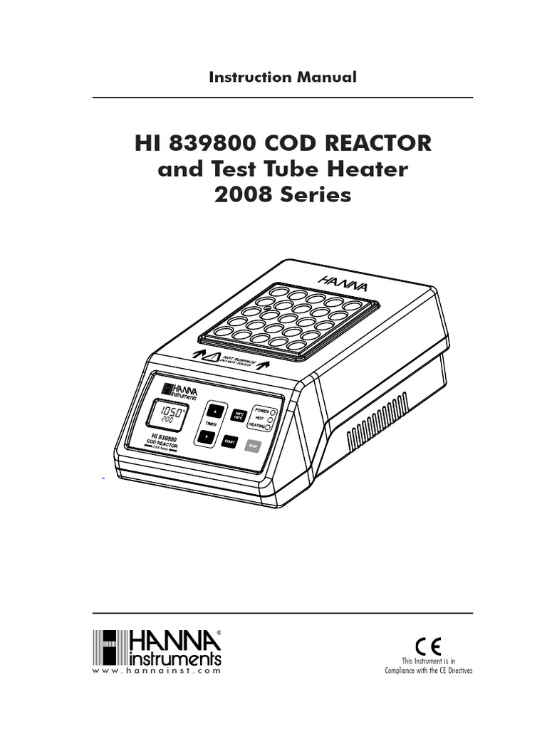 COD TEST TUBE HEATER Manual | PDF | Fuse (Electrical) | Temperature