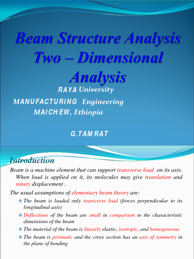 2d Beam Structure Analysis Pdf Bending Beam Structure