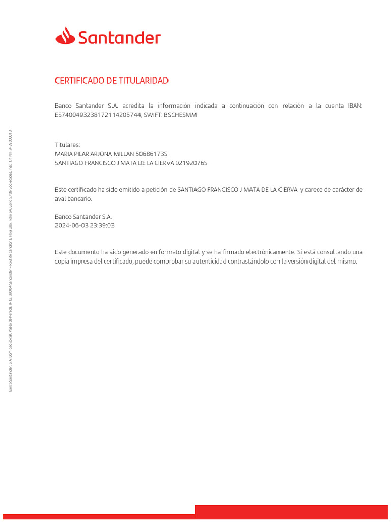 Certificado de Titularidad | PDF