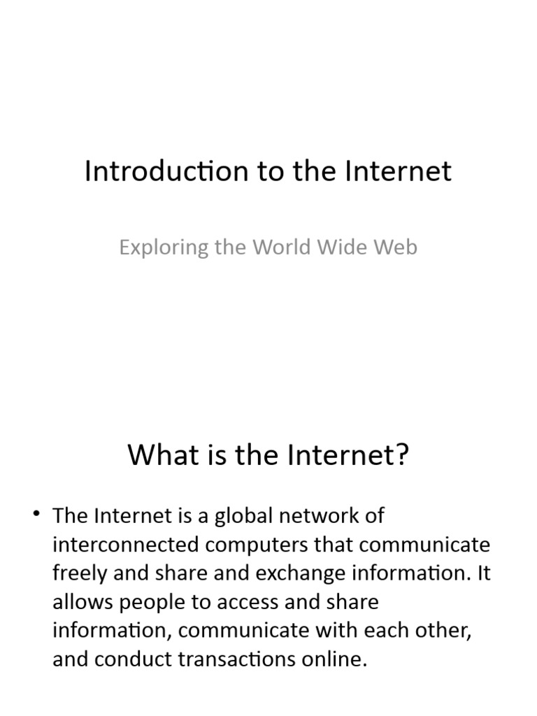 Introduction To The Internet | PDF | Social Science | Computers