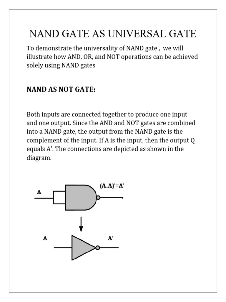 NAND AS UNIVERSAL GATE | PDF