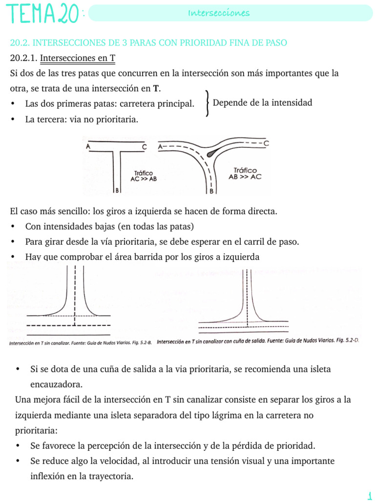 Tema 20 | PDF | Intersección (carretera) | Transporte