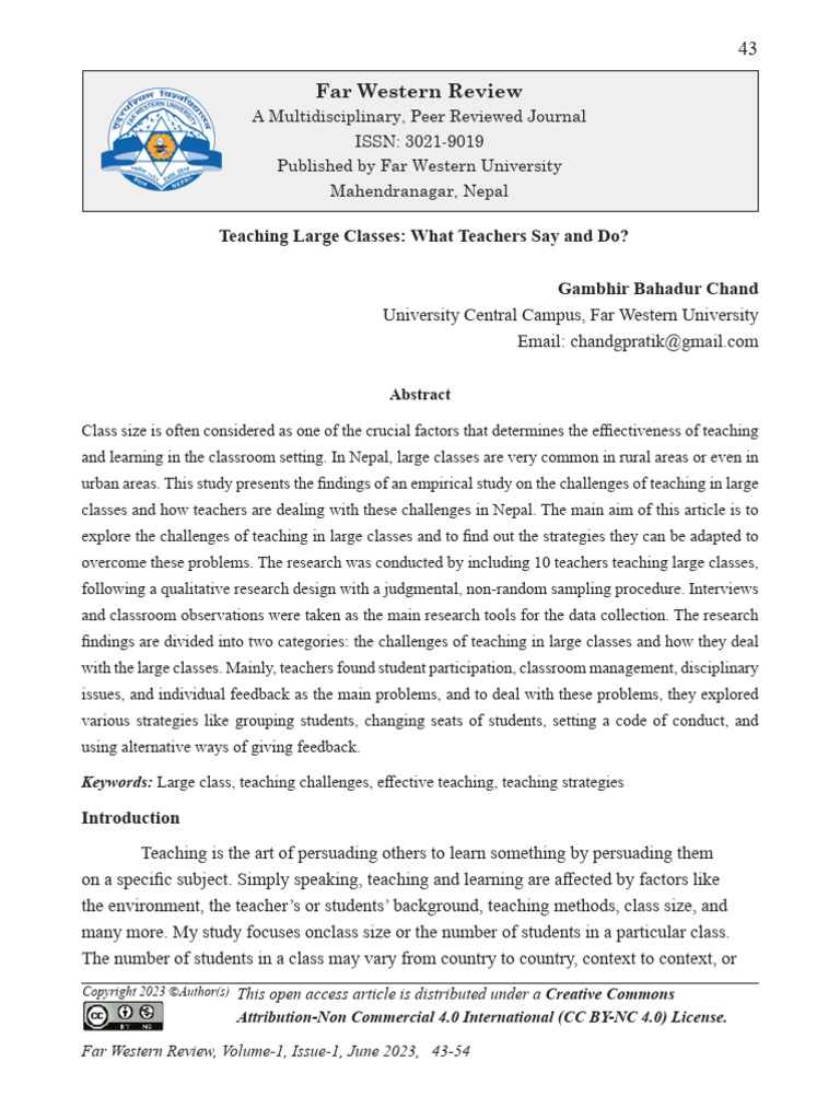 Teaching Large Classes What Teachers Say and Do | PDF | Constructivism ...
