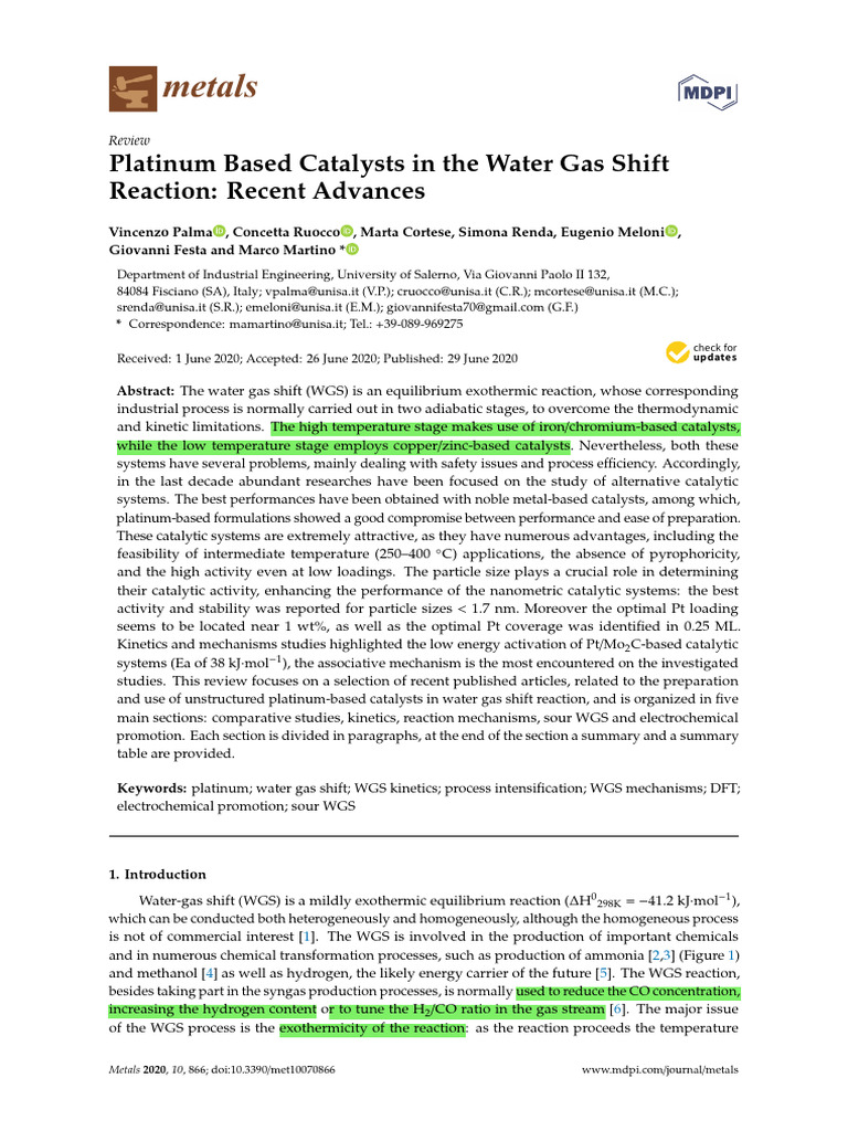 WGS 3 | PDF | Catalysis | Physical Sciences