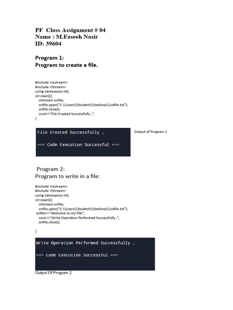 File Operations in C++ Programs | PDF