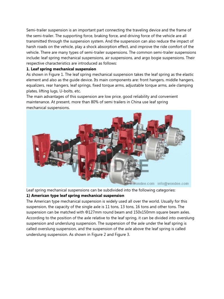 Classification of Semi Trailer Suspensions | Download Free PDF | Axle ...