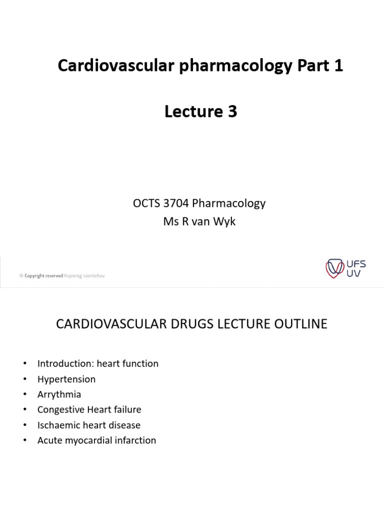 OCTS3704 Pharma Lecture 3 Cardiovascular Pharmacology Part 1 | Download Free PDF | Angiotensin ...