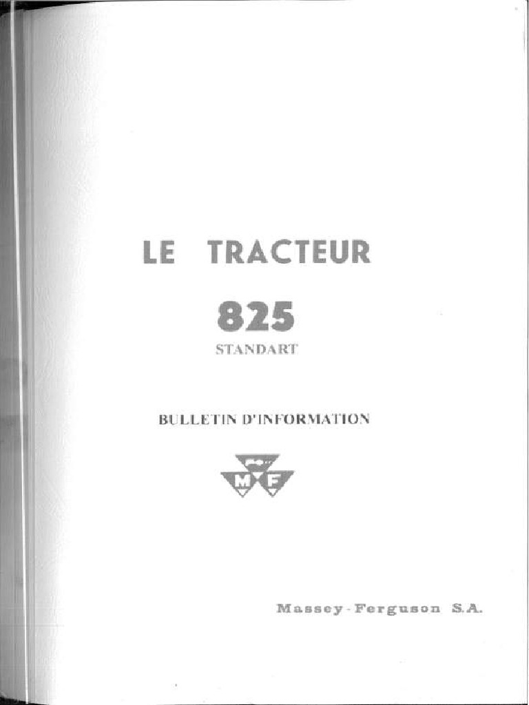 Massey Ferguson 825 Standard Bulletin Information | PDF