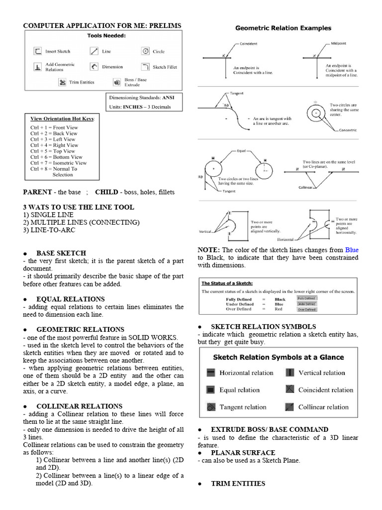 SolidWorks Sketching Techniques Guide | PDF | Teaching Methods & Materials