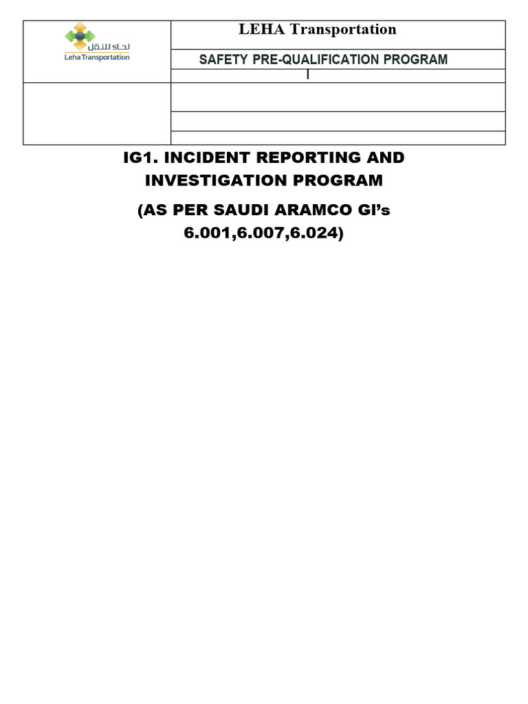 LEHA Transportation Incident Reporting Guide | PDF | Emergency | Traffic Collision