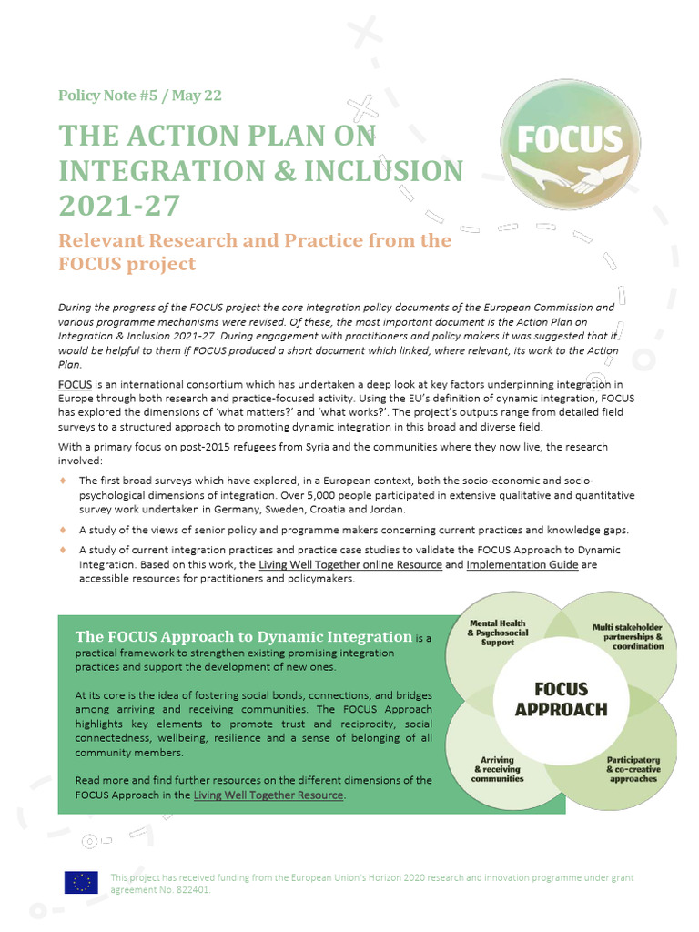 FOCUS Policy Note 5 EU Action Plan | PDF | European Union | Policy