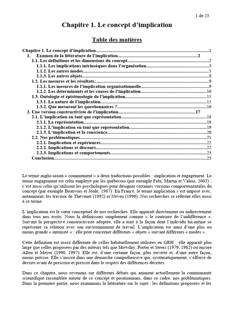 Implication | PDF | Moralité | Socialisation