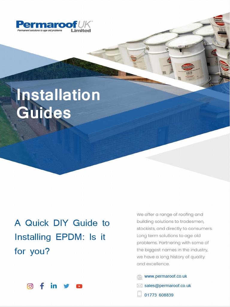 DIY Guide Installing EPDM Membrane P19426 - Il133 - 1 | PDF | Adhesive ...