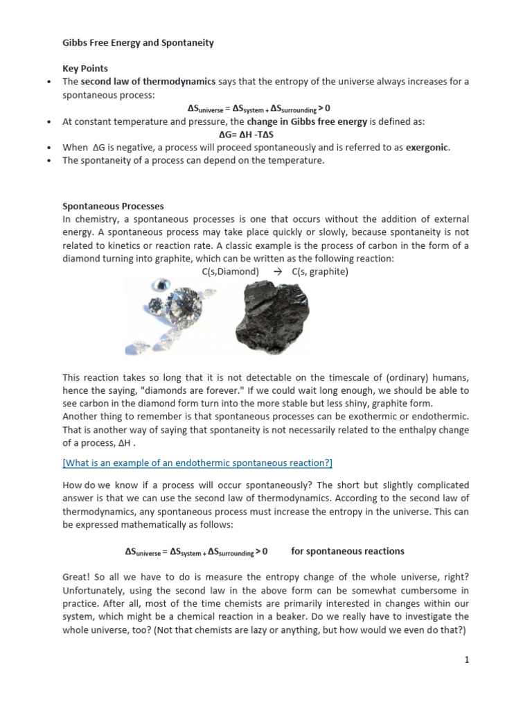 Gibbs Free Energy and Spontaneity | PDF | Gibbs Free Energy | Enthalpy