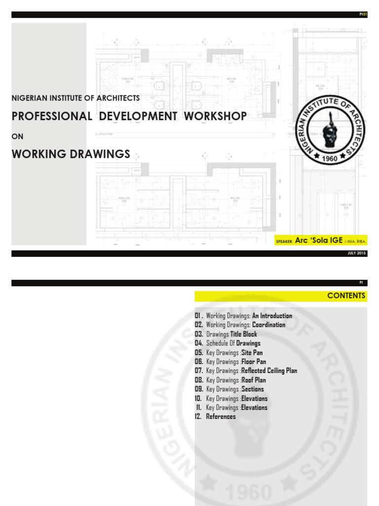 NIA Working Drawing Template - CPD Seminar | PDF | Architect