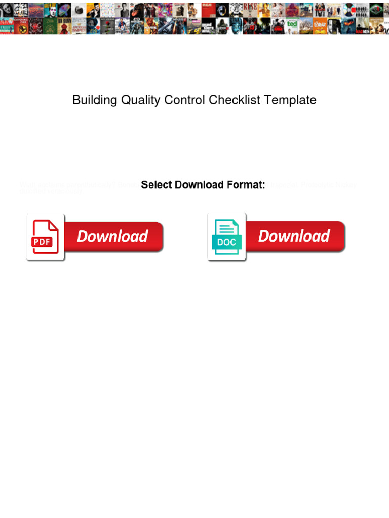 Building Quality Control Checklist Template | PDF | Quality Assurance ...