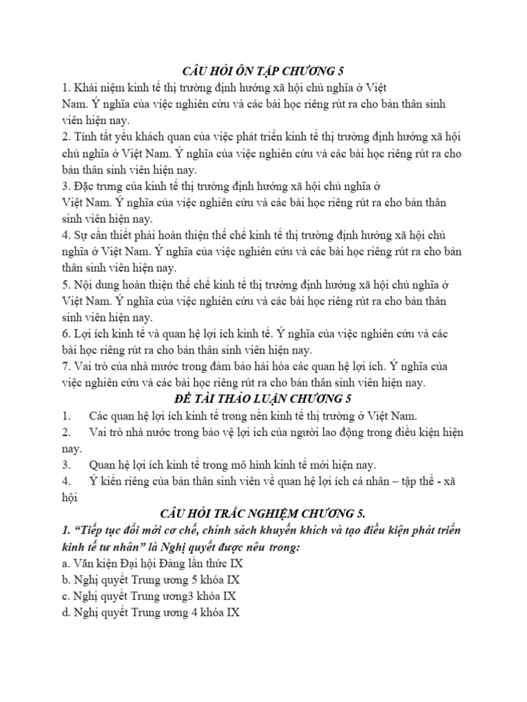5.3. CH ÔN TẬP, TN + ĐT THẢO LUẬN C5 | PDF