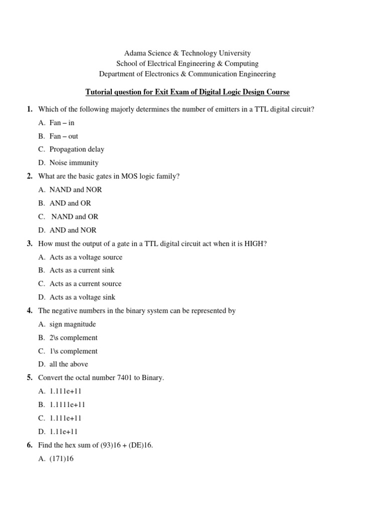ECE3201 - Digital Logic Design | PDF | Logic Gate | Electronic Engineering