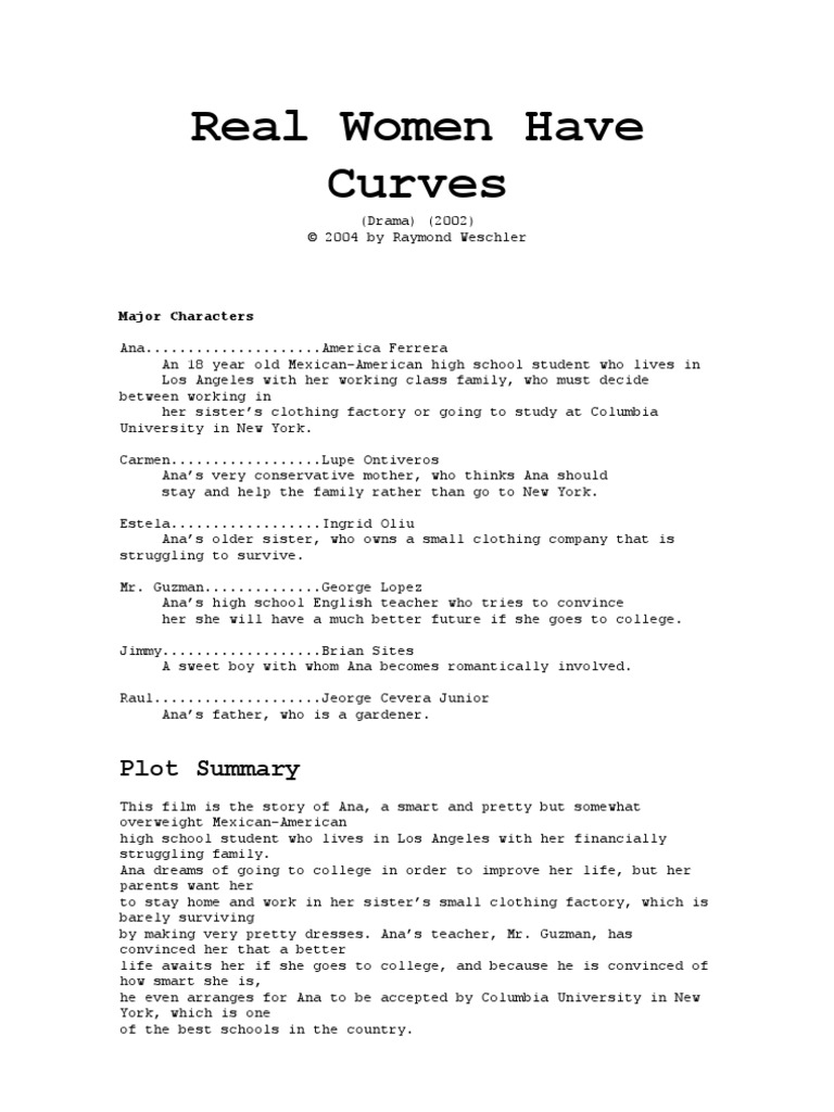 Real Women Have Curves | PDF
