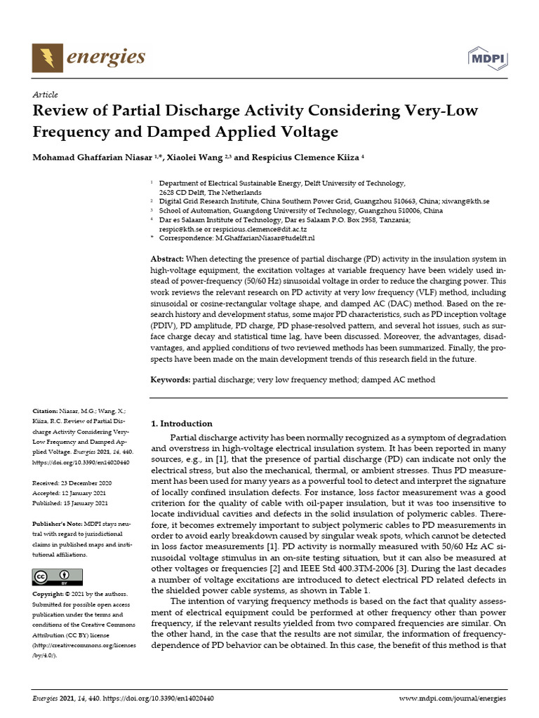 Review of Partial Discharge Activity Considering V | PDF | Capacitor ...