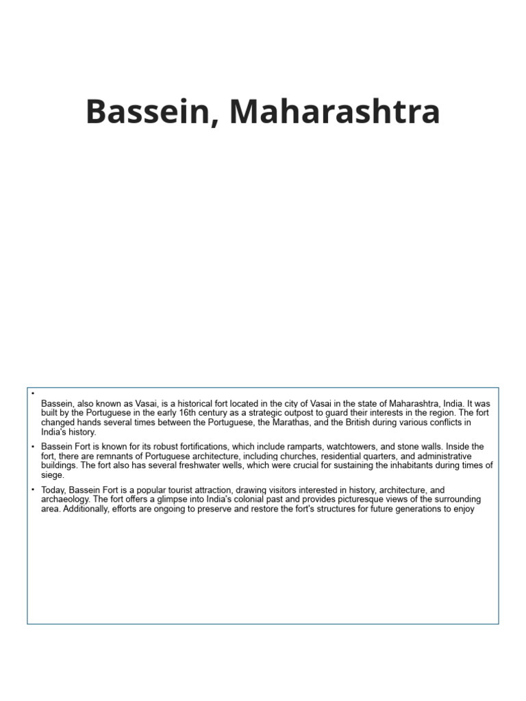 Bassein Fort: Historical Vasai Landmark | PDF | Fortification
