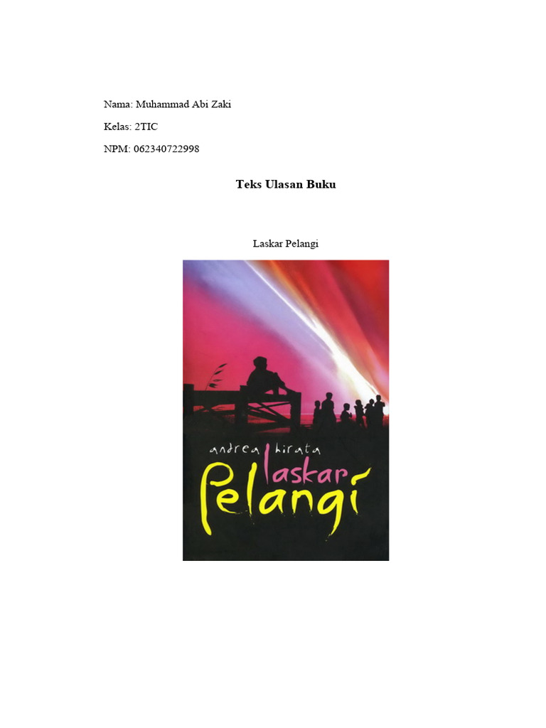 Ulasan Buku Laskar Pelangi | PDF | Fiksi Umum
