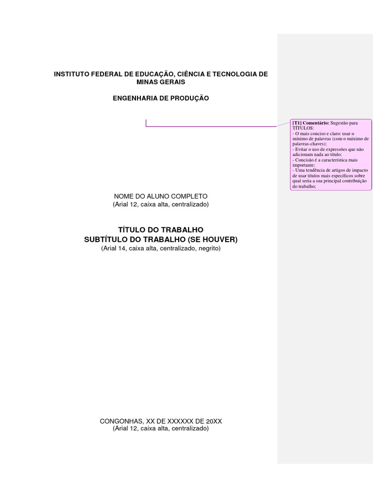 Modelo De Tcc Aprovado Pdf Publicações Acadêmicas Abstract Resumo