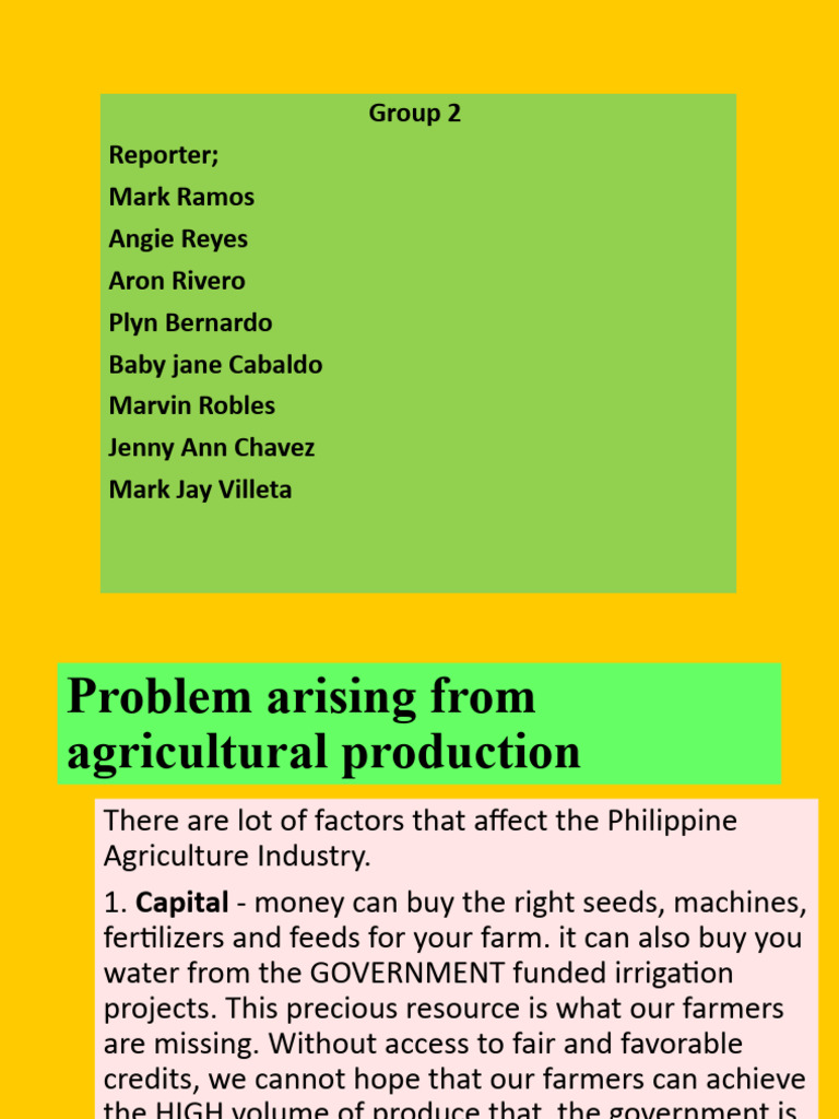 Presentation-Group 2 | PDF | Agriculture | Agricultural Productivity