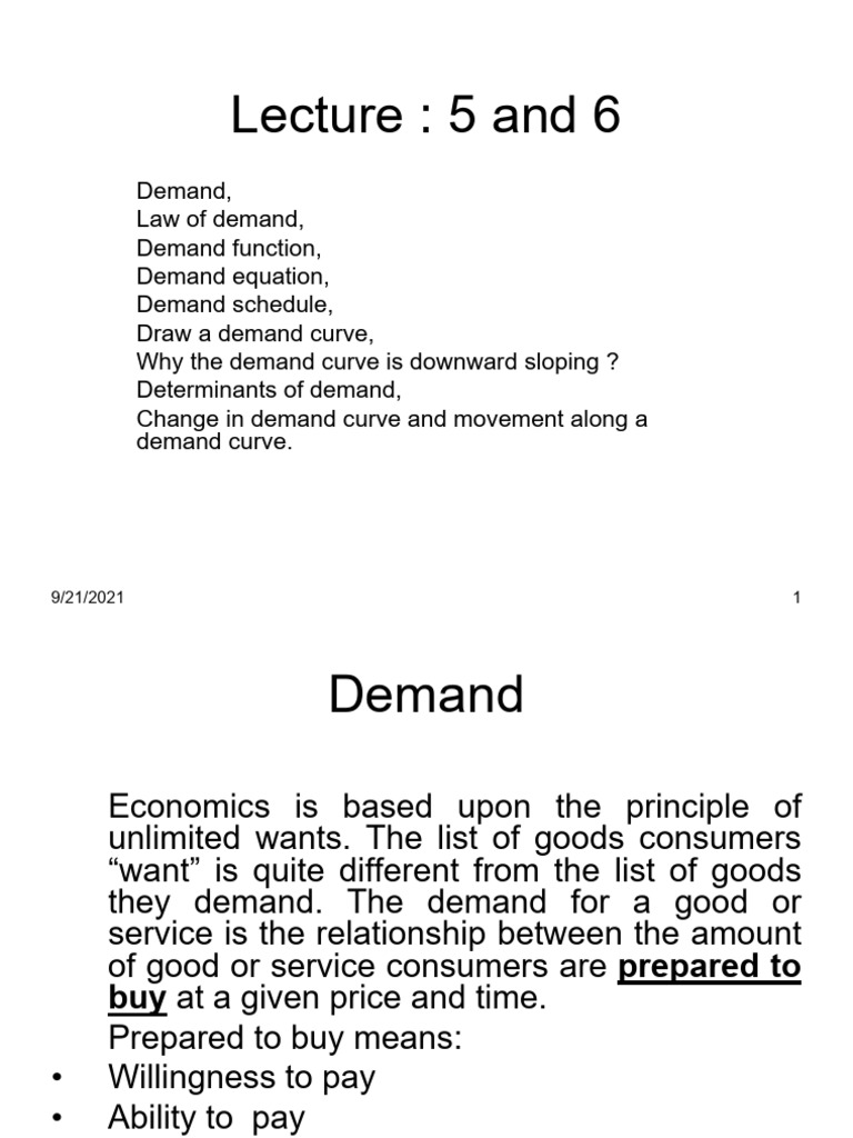 2.demand - Micro Lec-5 & 6 | PDF | Demand | Demand Curve