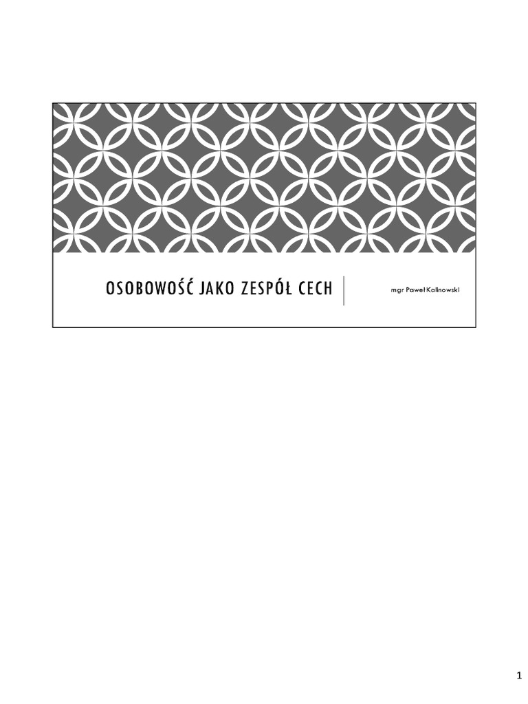Osobowosc Jako Zespol Cech | PDF