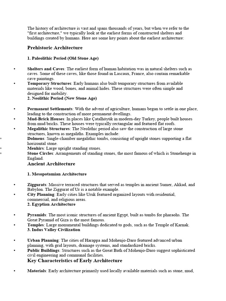 History of First Architecture | Download Free PDF | Neolithic